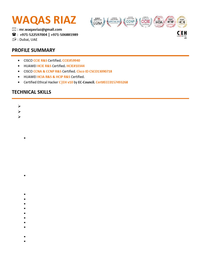 CV Waqas Riaz 1592141421 | PDF