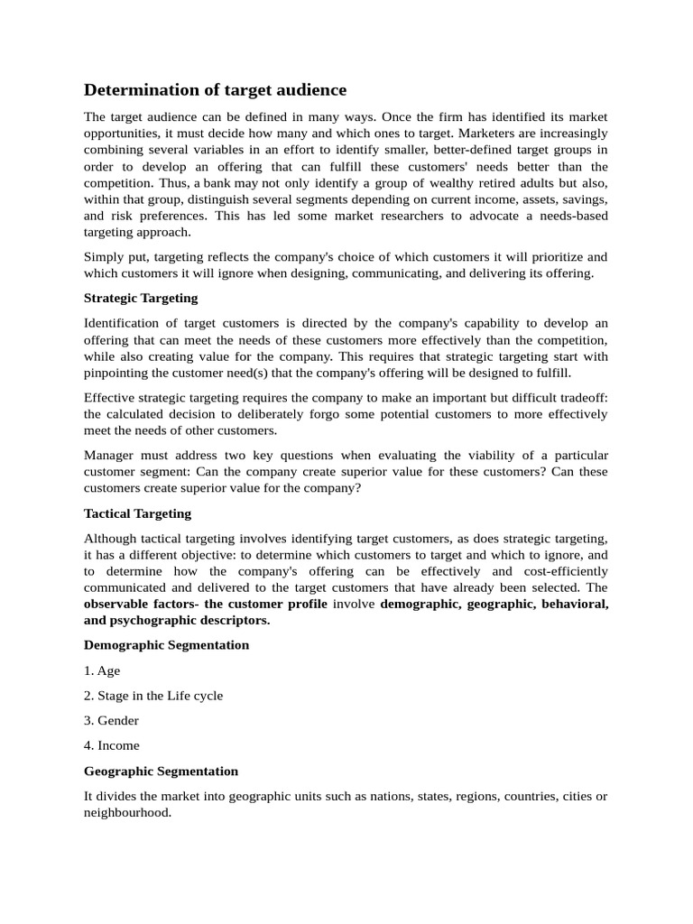 Target audience | PDF