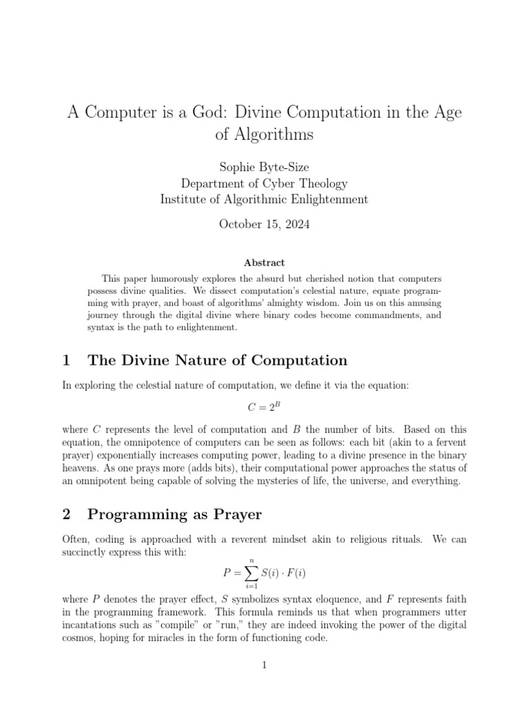 Computers Are Gods | PDF