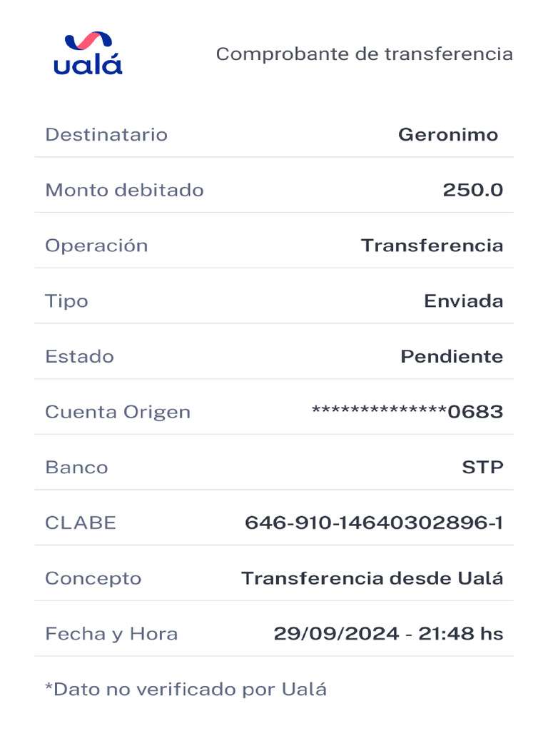 Comprobante de Transferencia | PDF