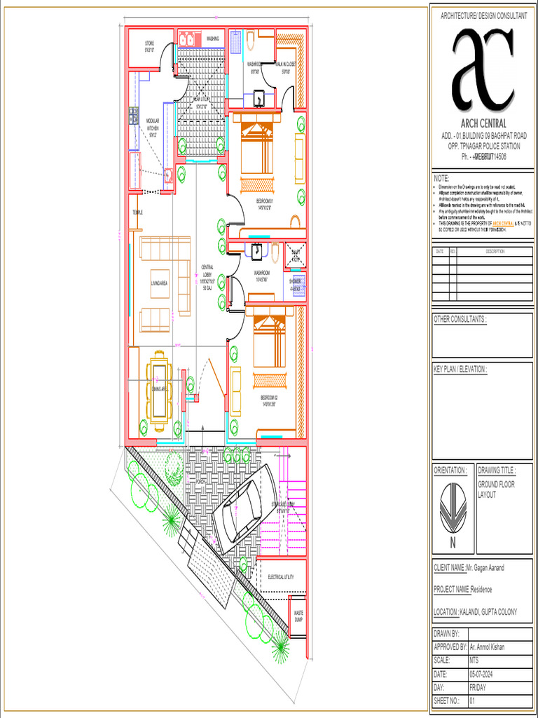 01 GROUND FLOOR LAYOUT For MR - GAGAN ANAND-2 | PDF | Queensland ...