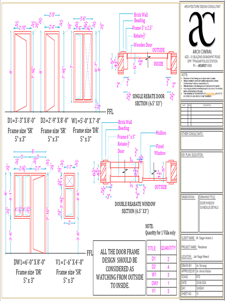 10 Door Window Schedule Detail | PDF