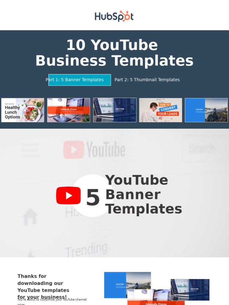 5 YouTube Banner Templates Offer | PDF