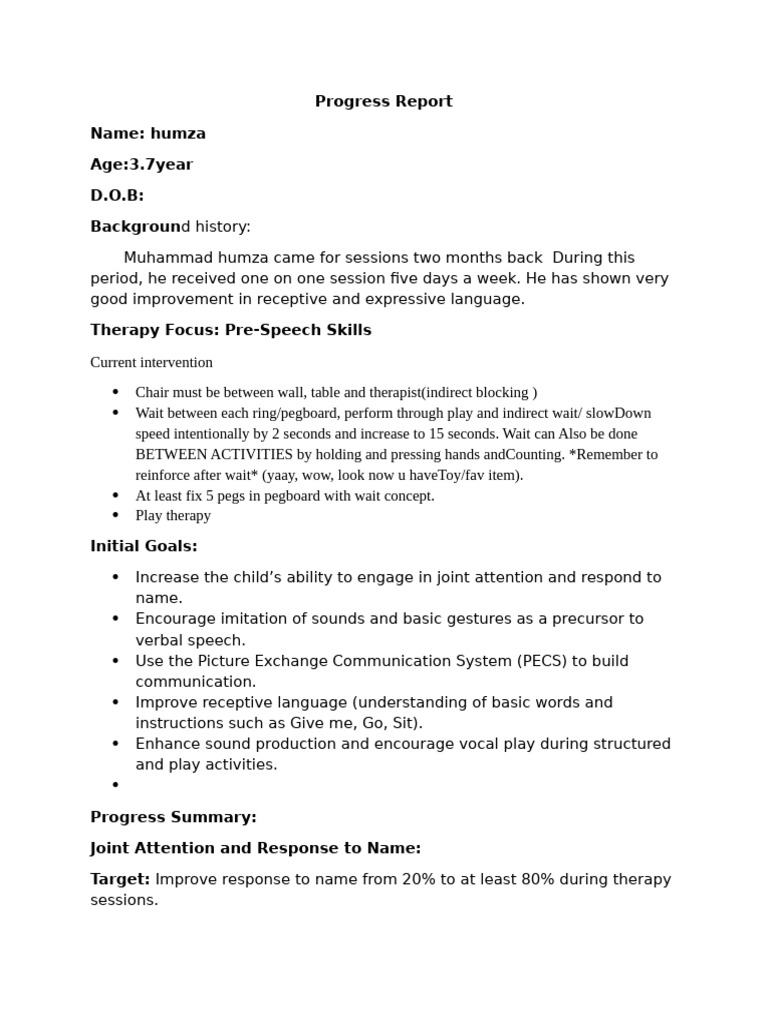 humza progress report final | PDF