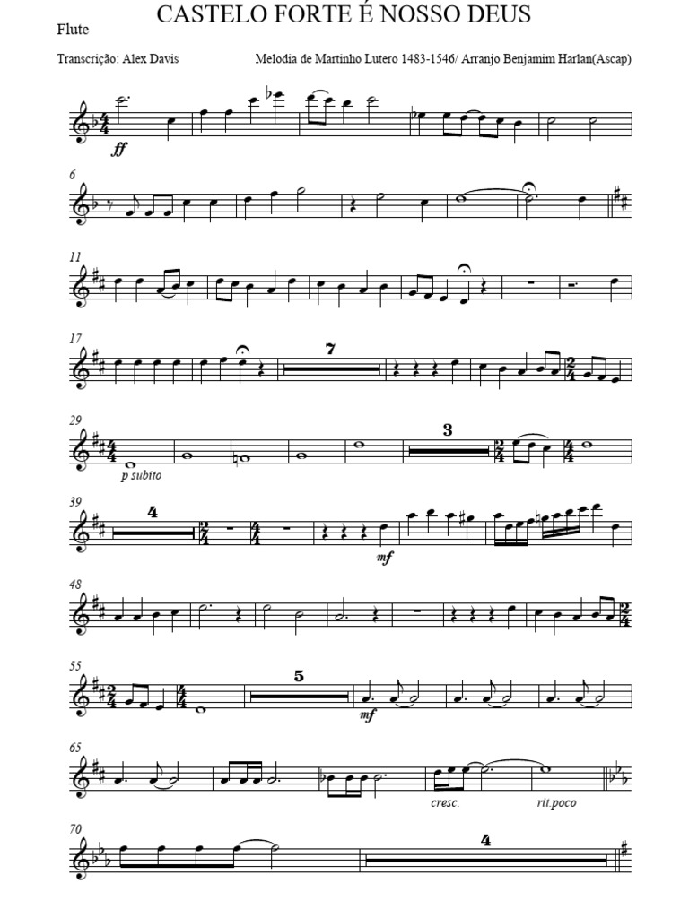 CASTELO FORTE É NOSSO DEUS Geremias STBN Flute | PDF