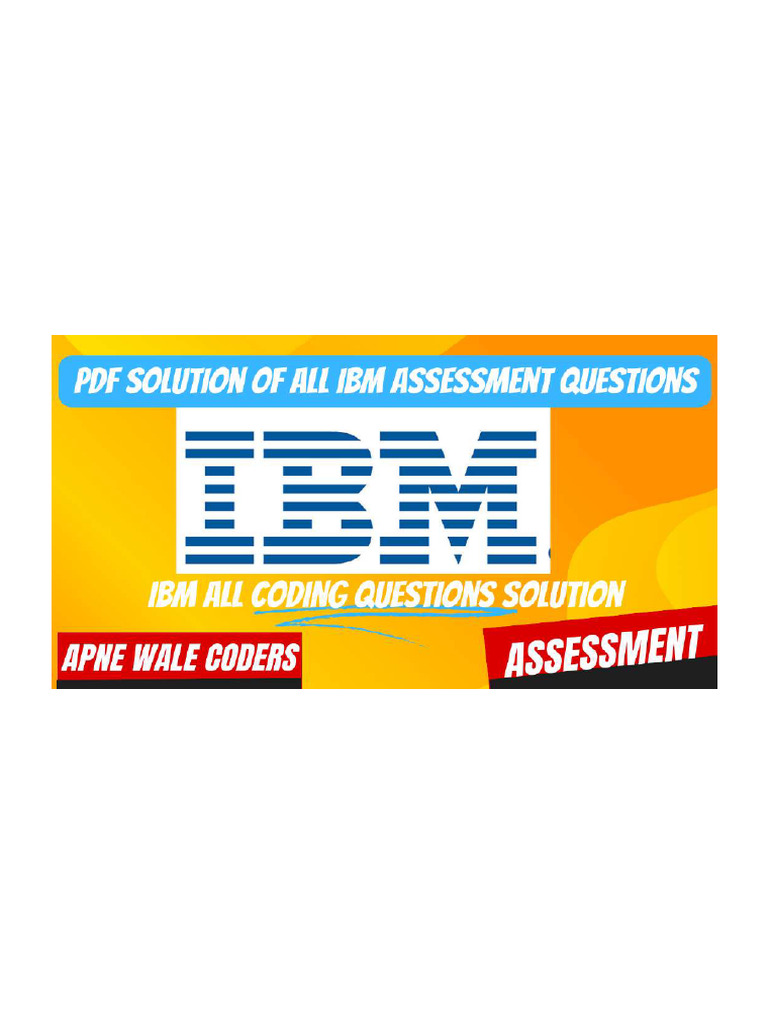 ALL Questions Solution of IBM Assessment | PDF