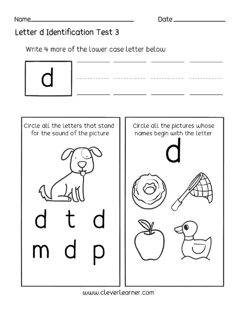 Fun - Preschool Letter D Identification Sheet 214 | PDF