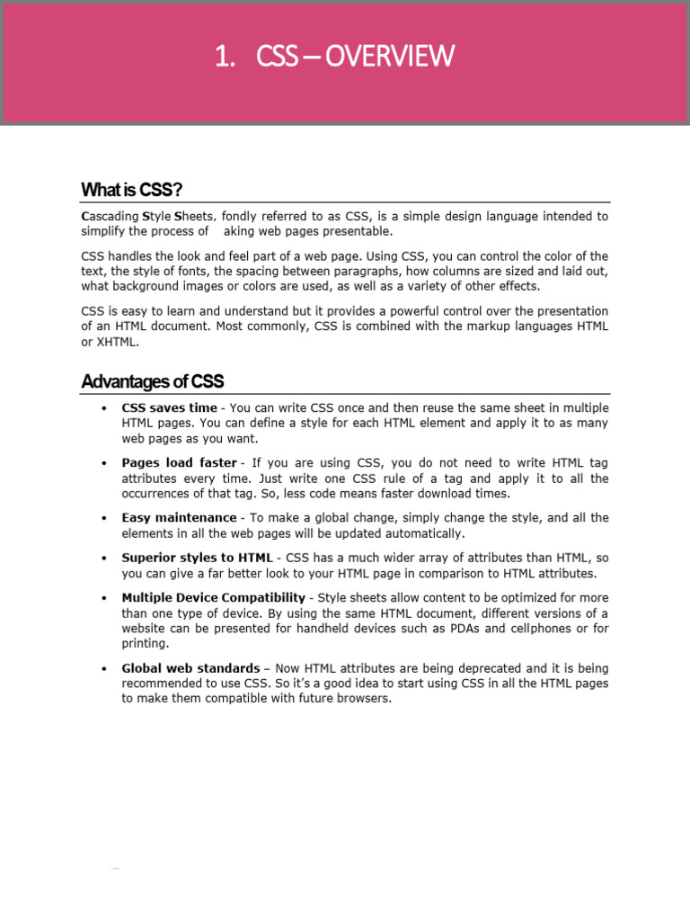 Css Overview | PDF