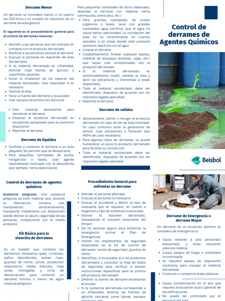 Folleto Control de Derrames | PDF