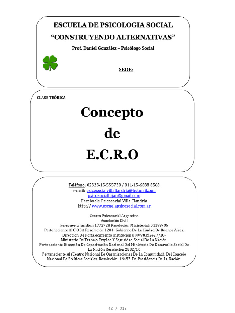 ECRO: Herramienta de Cambio Psicosocial | PDF | Sicología | Psicología Social