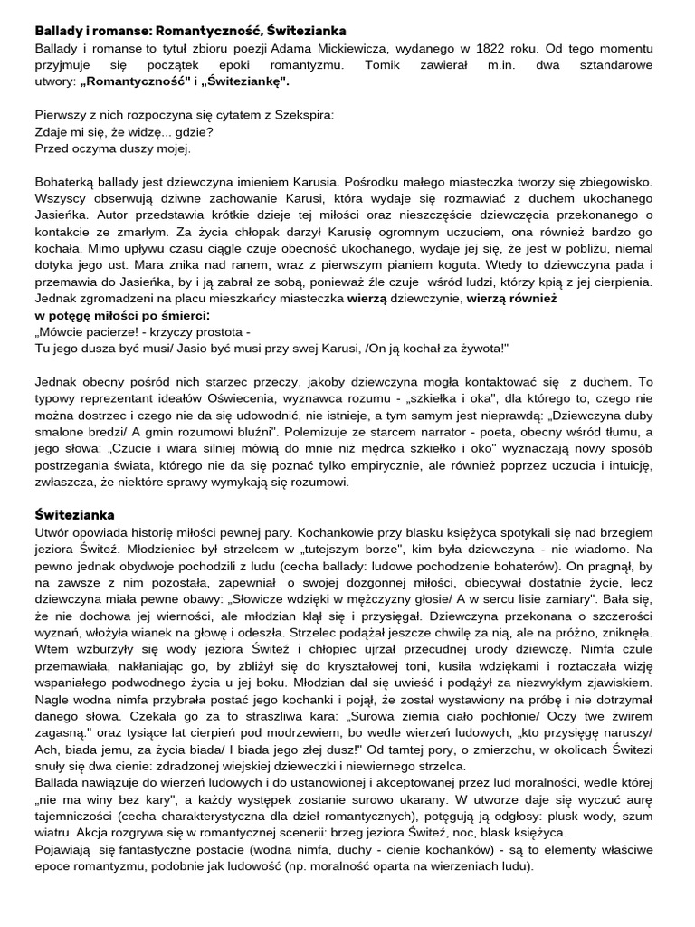 Ballady I Romanse | PDF