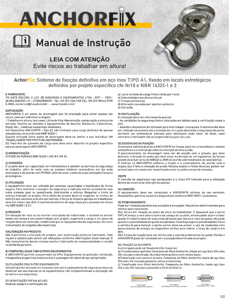 MANUAL ANCHORFIX | PDF