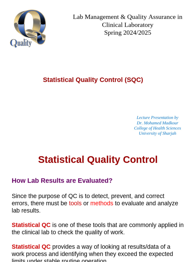 Statistical Quality Control | PDF