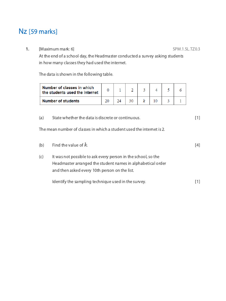 (59 Marks) : SPM.1.SL - TZ0.3 | PDF