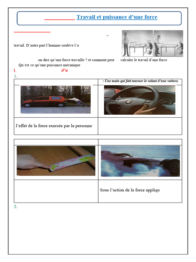 Travail Et Puissance D'une Force | PDF