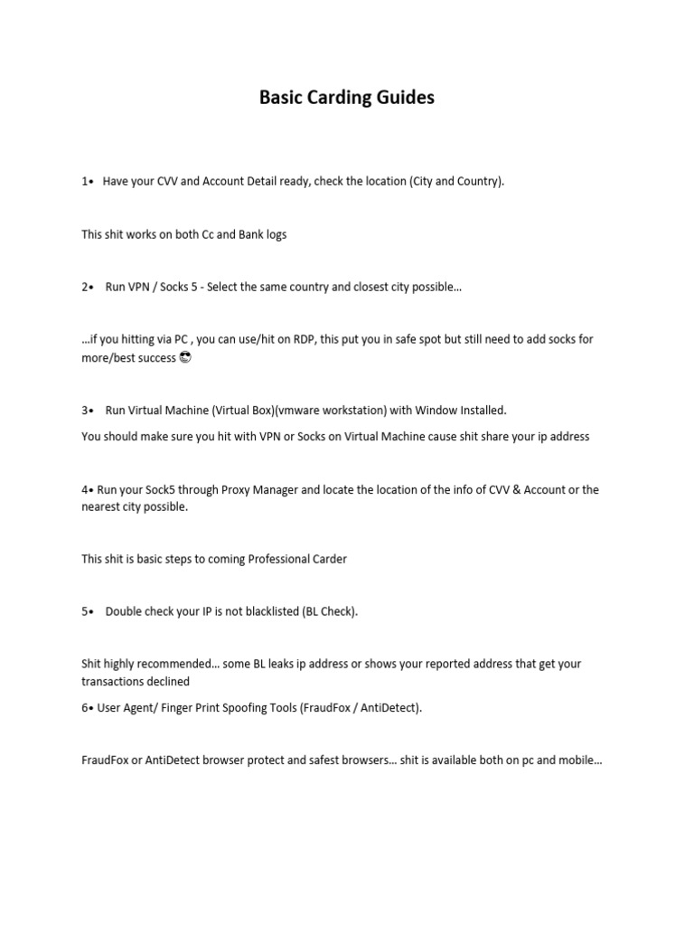 Basic Carding Guides | PDF