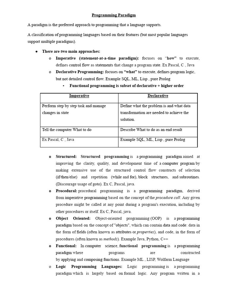 Programming Pardigm | PDF | Programming Paradigms | Computers