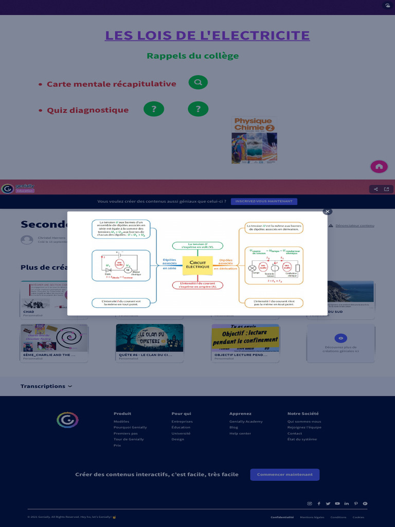 Seconde Les Lois de L'électricité | PDF