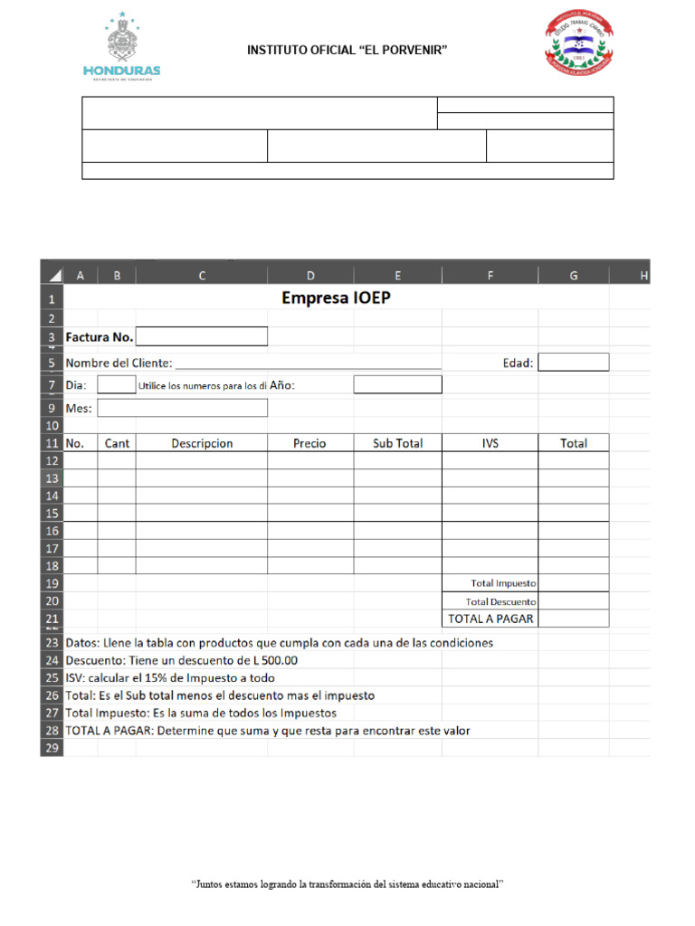 Ejercicio Factura | PDF