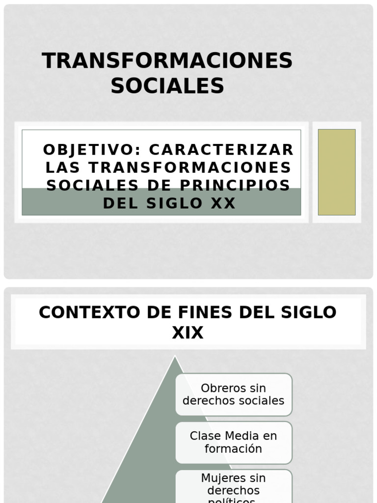 Clase Transformaciones Sociales | PDF