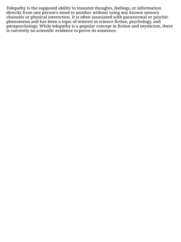 Telepathy Short Note | PDF