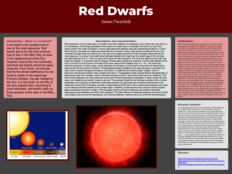 Red Dwarf Scientific Poster | PDF