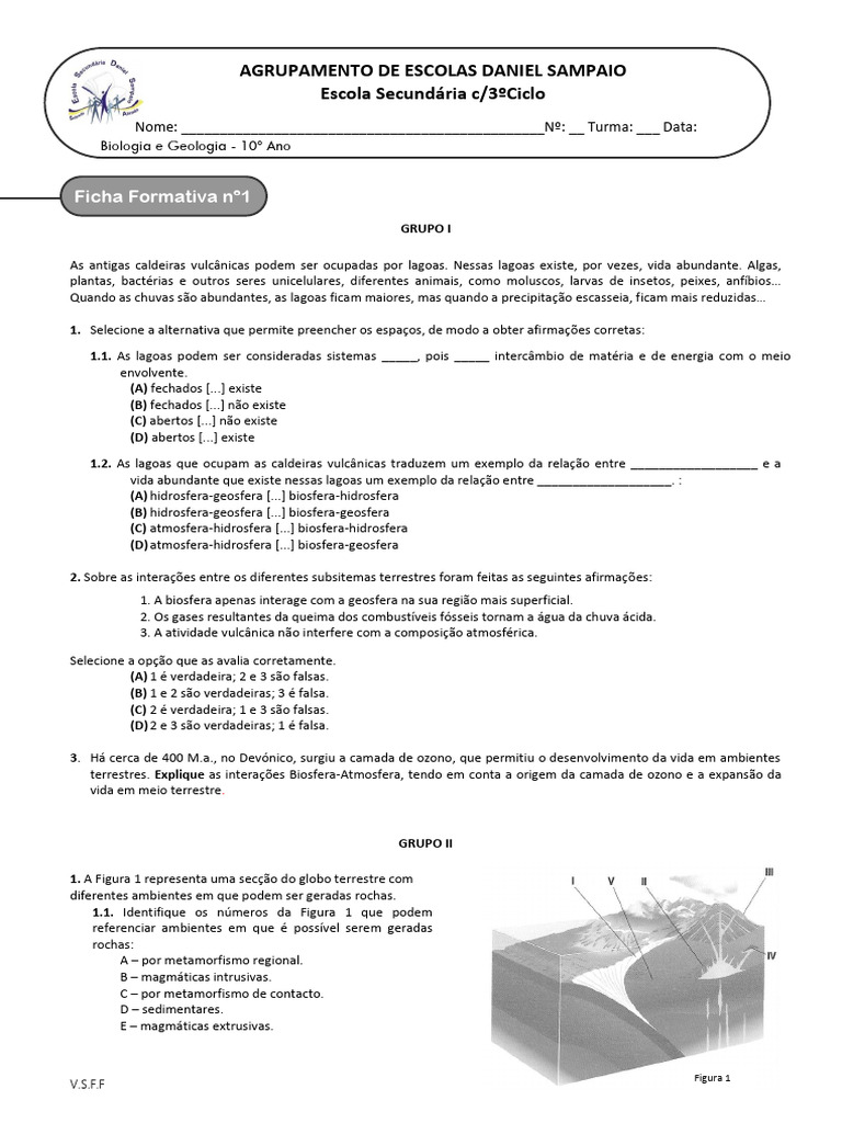 Ficha Formativa 1 | PDF