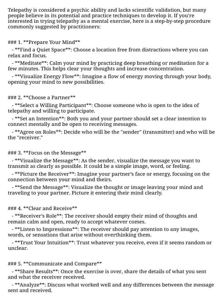 Telepathy Ultimate Guide | PDF