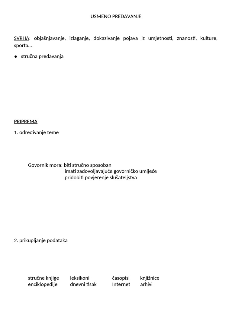 Usmeno Predavanje | PDF