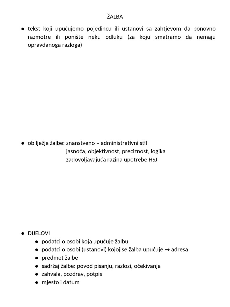 ŽALBA I MOLBA | PDF