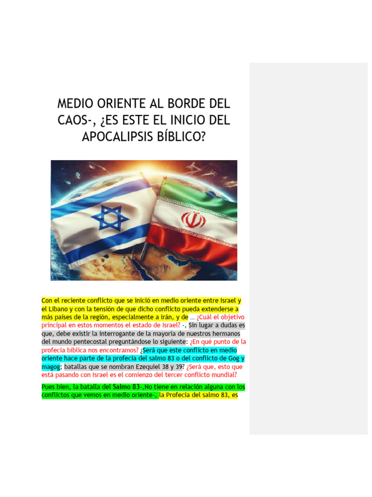Medio Oriente Al Borde Del Caos, Es Este El Inicio Del Apocalipsis | PDF Medio Oriente Al Borde Del Caos, Es Este El Inicio Del Apocalipsis | PDF