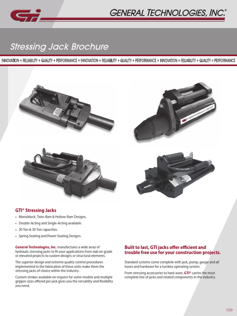 GTI Stressing Systems Brochure 7-31-23 | PDF