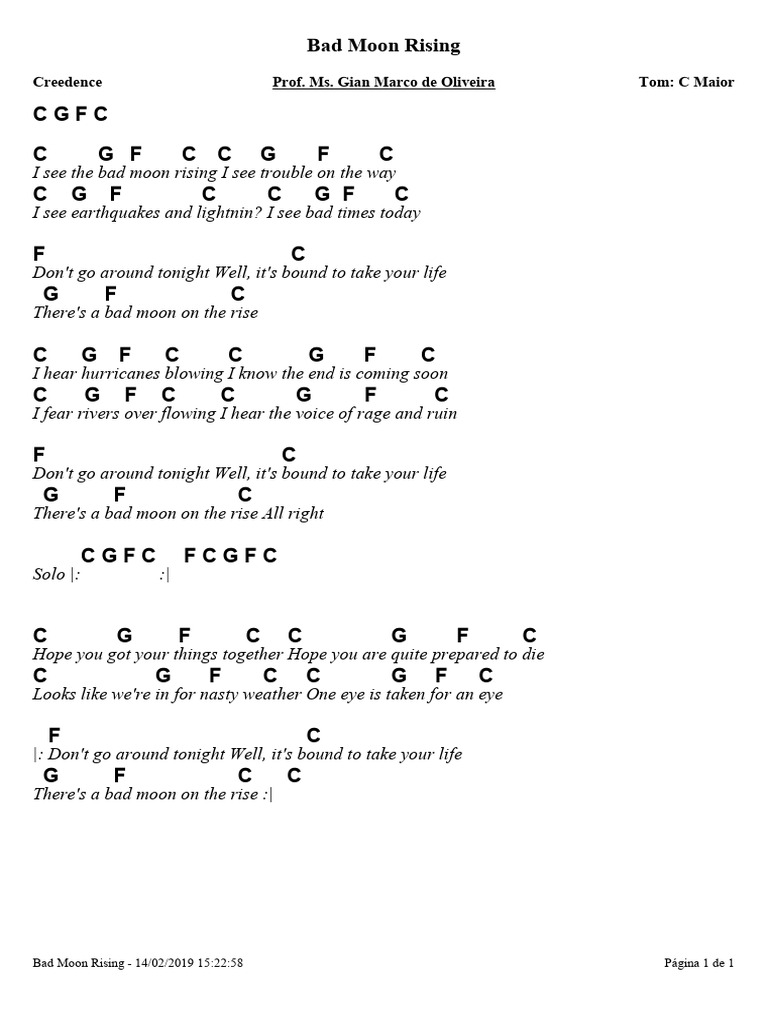 Creedence Clearwater Revival - Bad Moon Rising | PDF