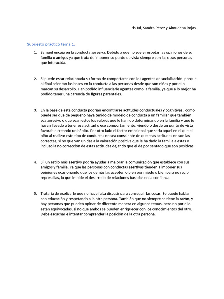 Supuesto Práctico Tema 1 | PDF