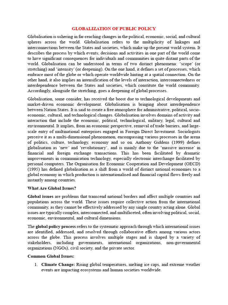 Global Policy Process | PDF | United Nations | Politics