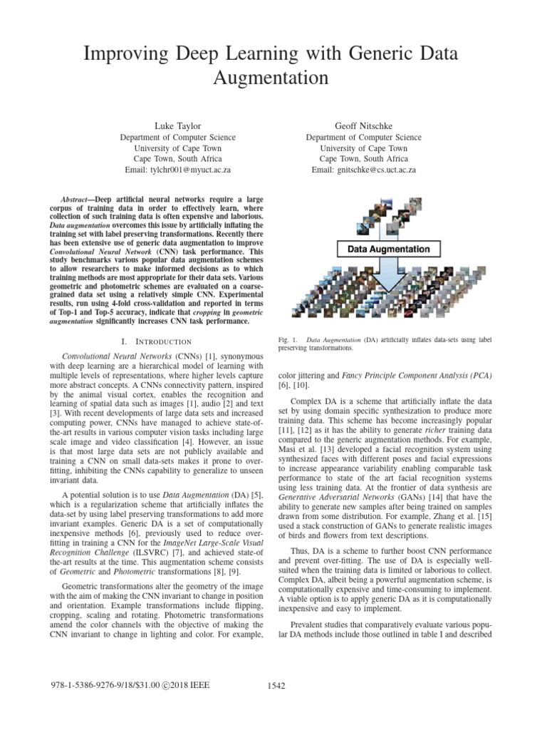 Improving Deep Learning With Generic Data Augmentation | PDF