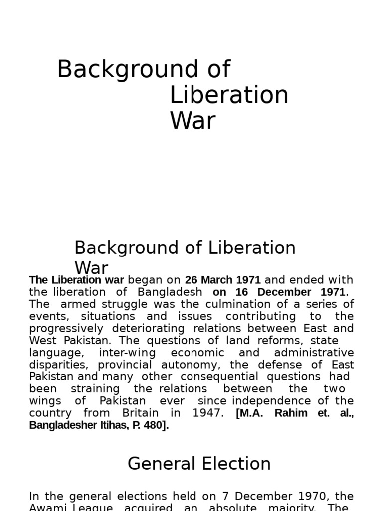 Background of Liberation War | PDF