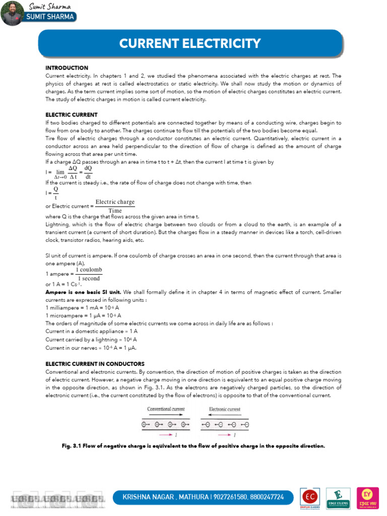 3 Current Electricity | PDF