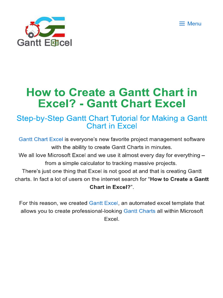 How to use Gantt chart in Excel | PDF