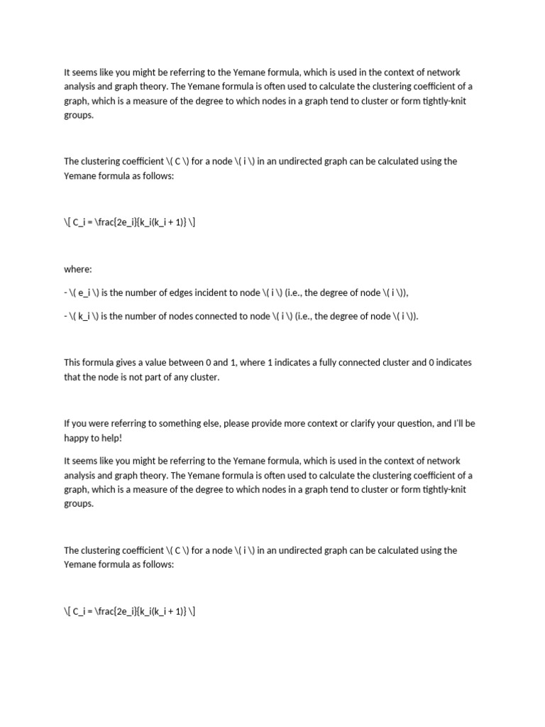 Yemene Formula | PDF
