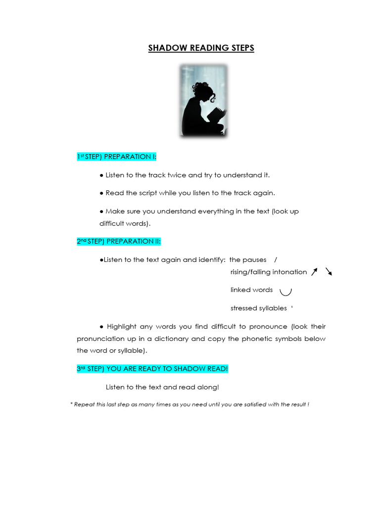SHADOW READING STEPS | PDF