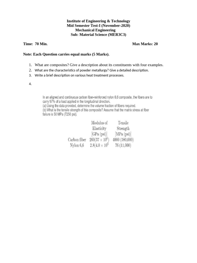 Material Science Test 1 | PDF