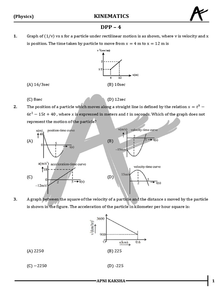 DPP-04 Kinematics | PDF