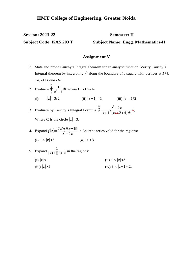Assignment Maths II Unit 5 | PDF