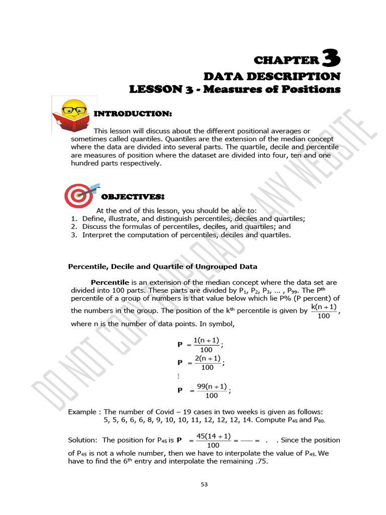 Chapter 3 Lesson 3 Measures of Positions | PDF