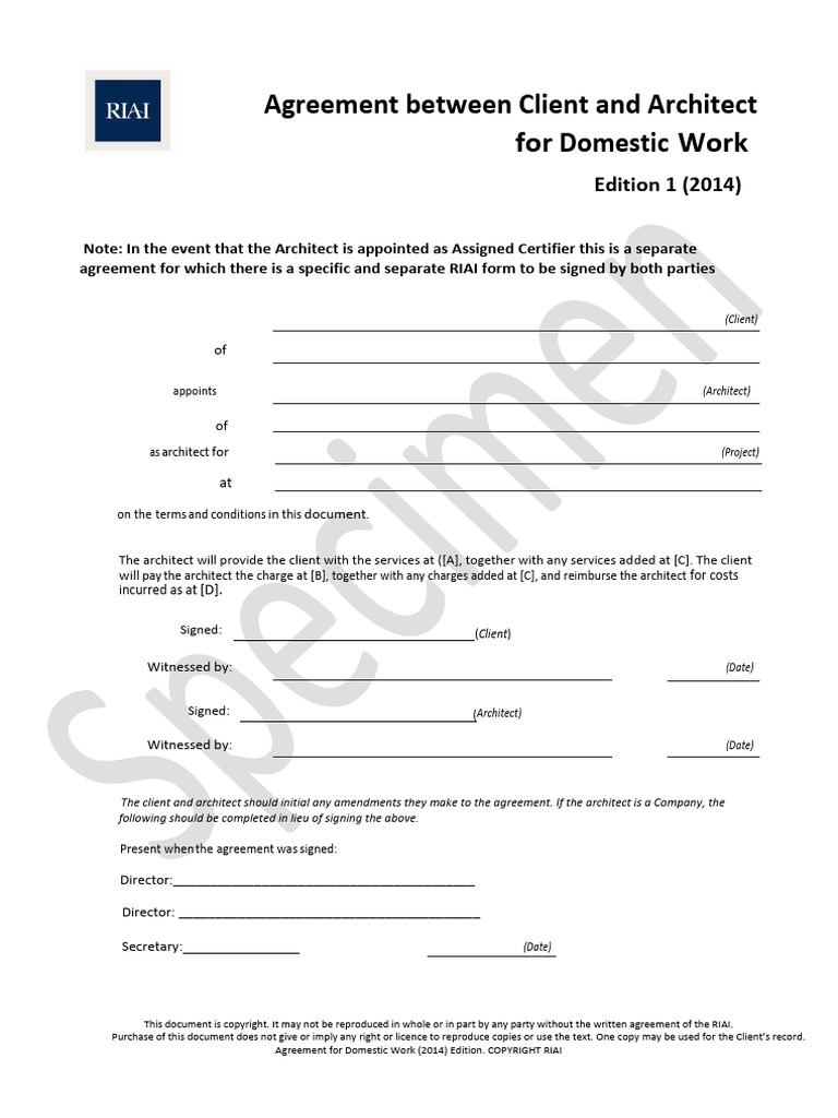 RIAI Client-Architect Agreement 2014 | PDF | Architect | Technology ...