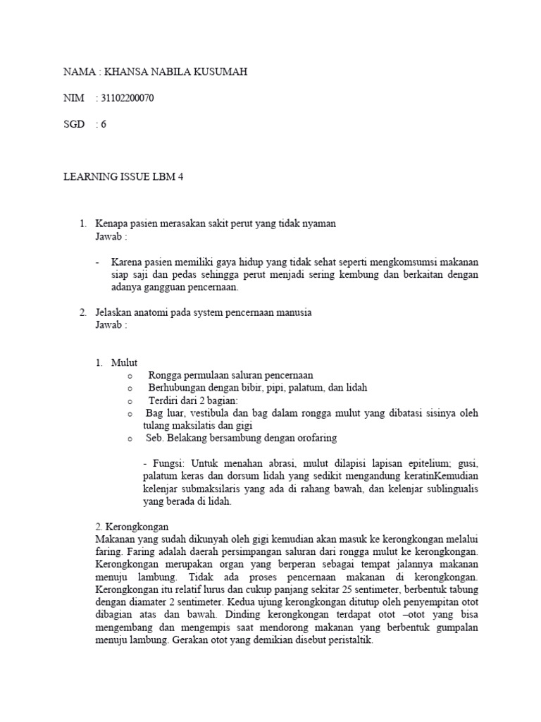 LEARNING ISSUE MODUL 1.4 LBM 4 | PDF