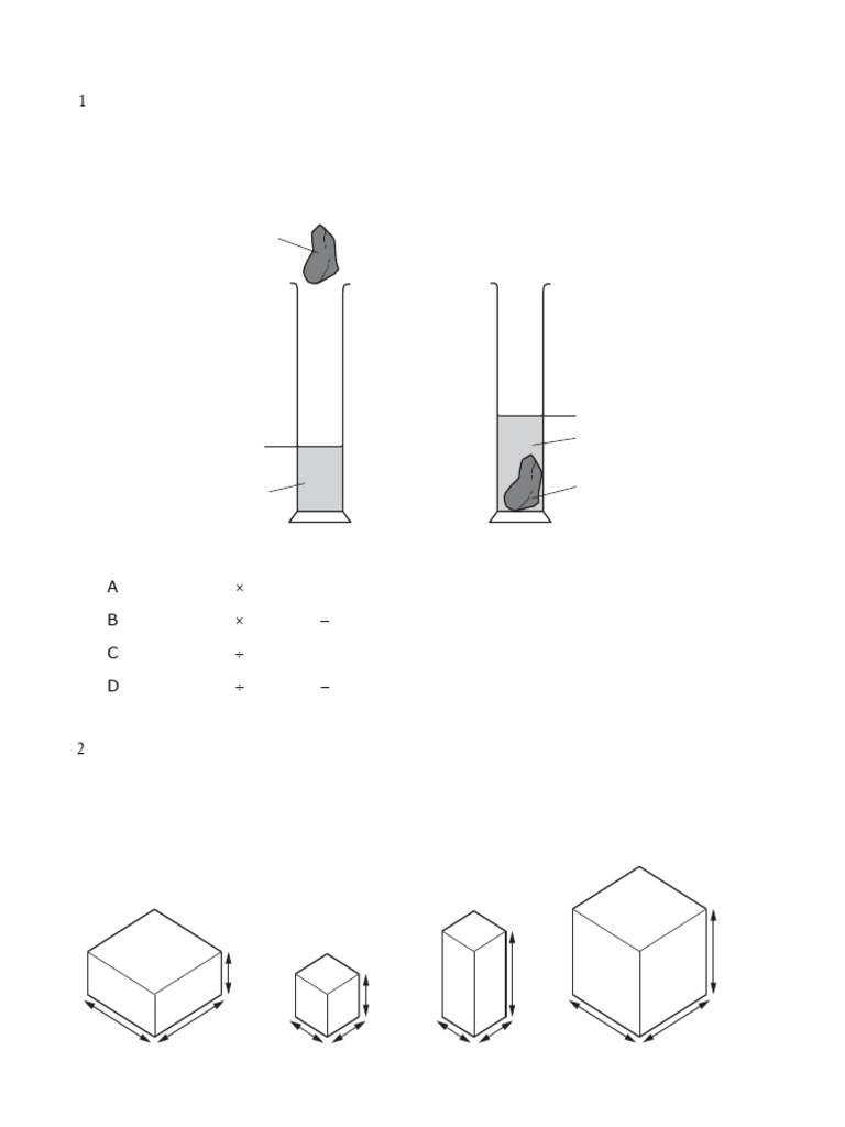 1 - Density (Multiple Choice) QP | PDF | Density | Volume