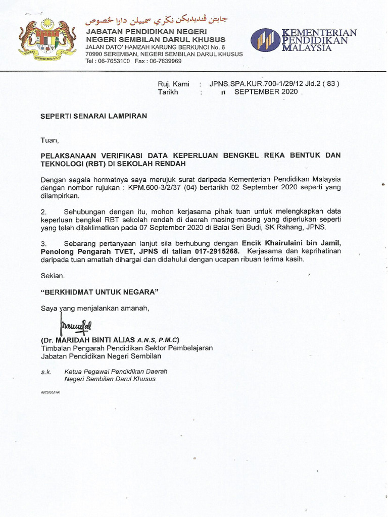 Pelaksanaan Verifikasi Data Keperluan Bengkel RBT Di Sekolah Re | PDF