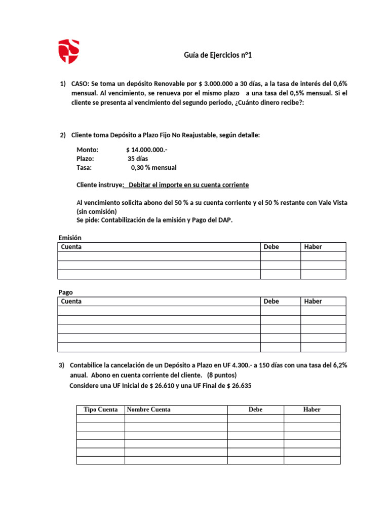 Guia de Ejercicios Clase 2 | PDF